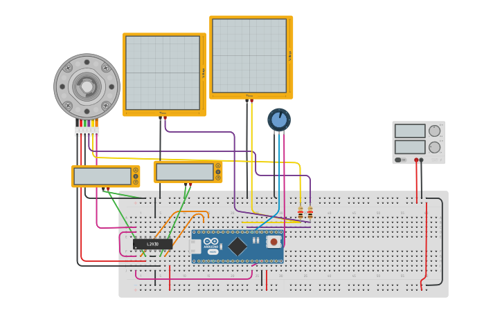 Circuit design DC motor PID control - Tinkercad