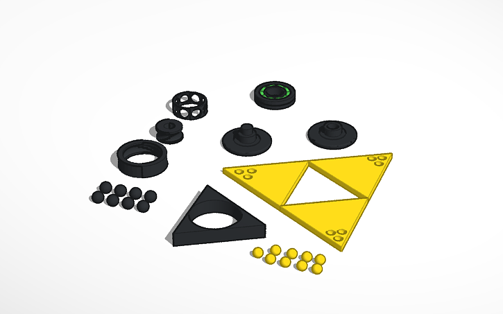 3d Design Copy Of Tri Force Spinner Design Tinkercad