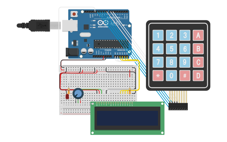 Circuit design Arduino UNO Number Guessing Game - Tinkercad