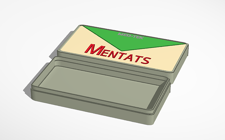 3D design Fallout Mentats box (functional) - Tinkercad