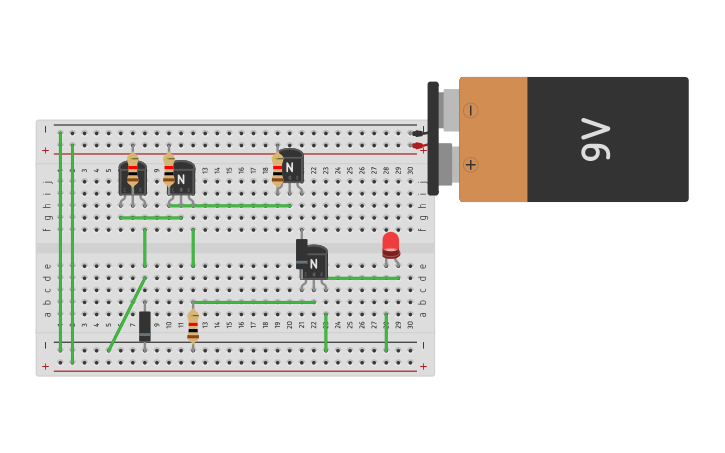 Circuit design TTL NOT - Tinkercad