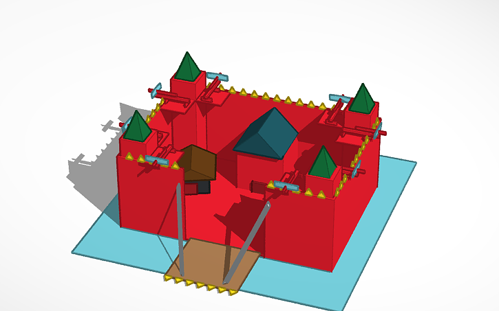 3D design very detailed castle | Tinkercad