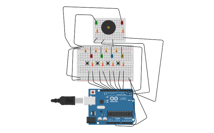 Circuit design Simon Says - Tinkercad
