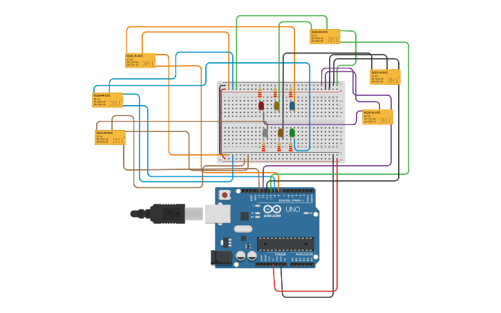 Circuit design bucle for - Tinkercad