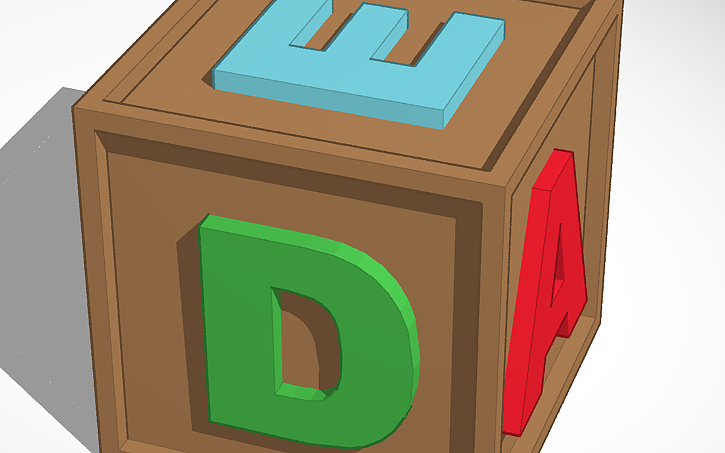 3D design Letter cube - Tinkercad