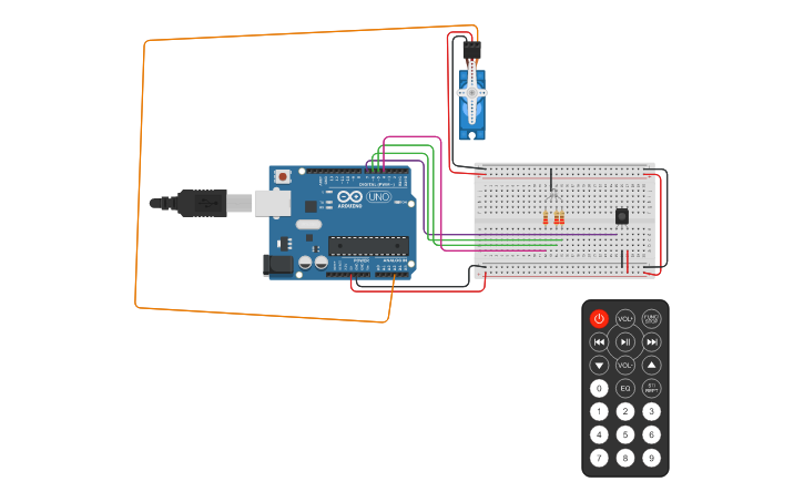 Circuit design control remoto - Tinkercad