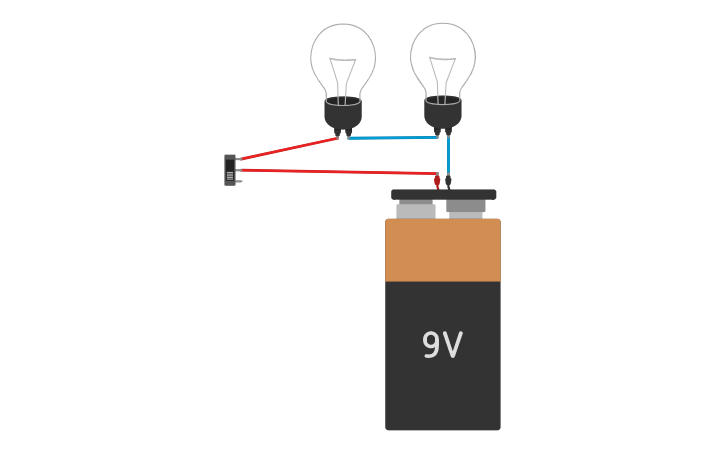 Circuit design Beginner Breadboard - Light Bulb and Battery - Tinkercad
