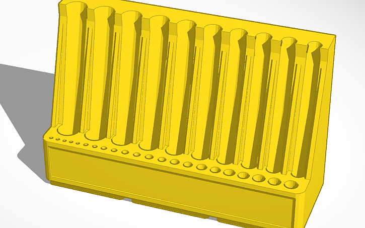 3D design Gridfinity 3x1x? Vertical Drill Bit Holder v2 - Tinkercad
