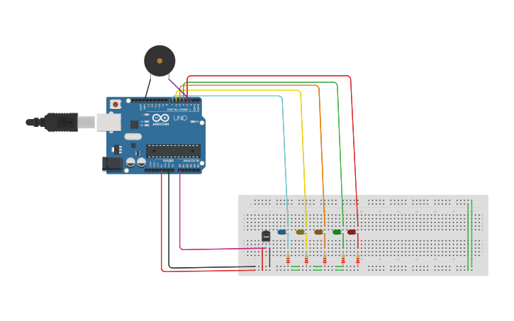 Circuit design circuito de sonido - Tinkercad