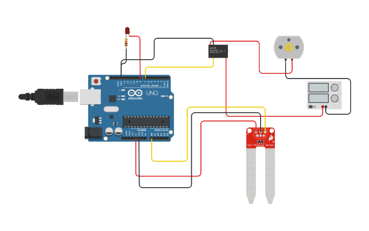 Circuit design Automatic Plant Watering System - Tinkercad