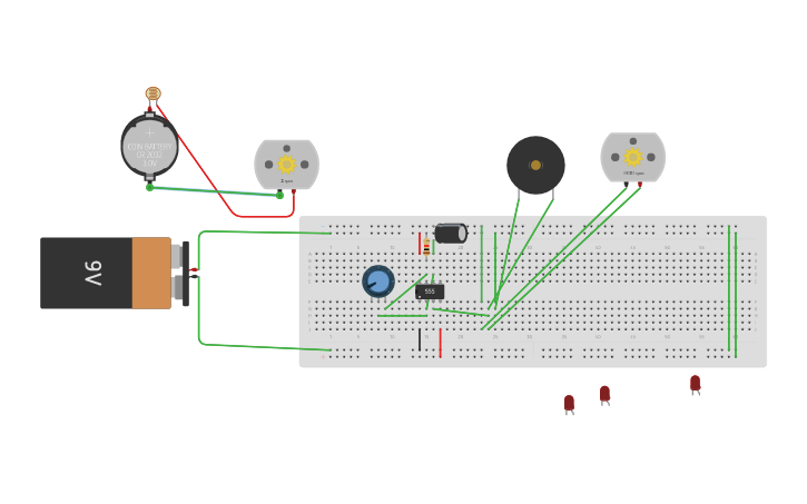 Circuit design 555 + 9v con 4 leds - Tinkercad