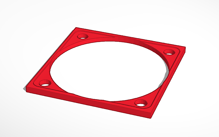 3D design 60mm fan base - Tinkercad