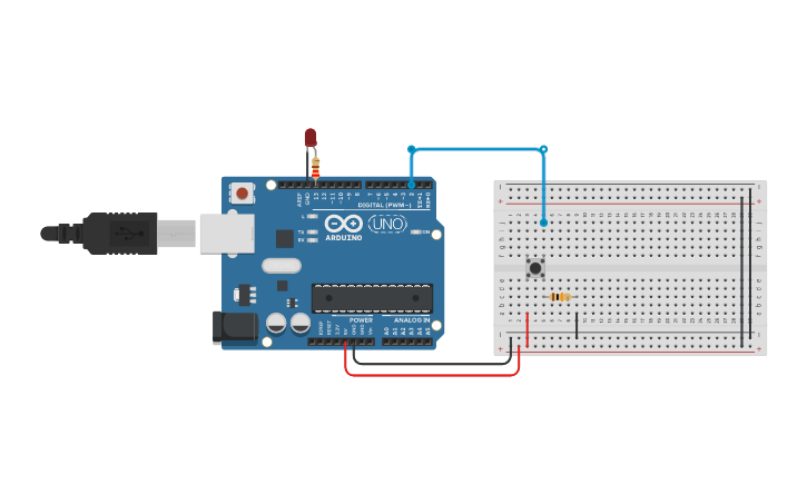 Circuit design Arduino - Button | Tinkercad