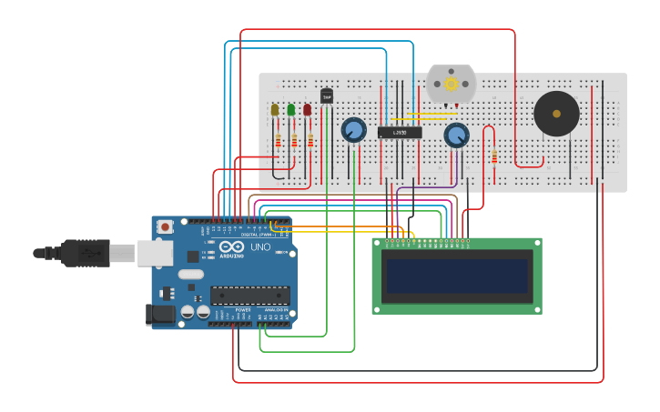 Circuit design Irrigation System - Tinkercad