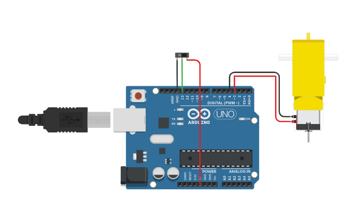 Circuit design Interfacing Motor with Switch - Tinkercad