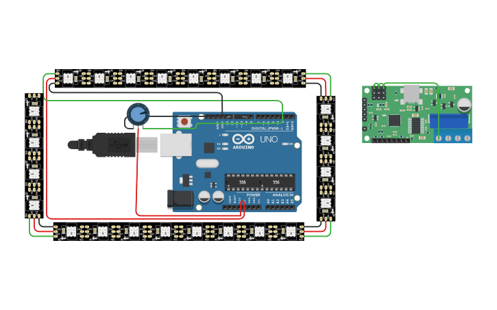 Circuit design Neon Strip Loop - Tinkercad