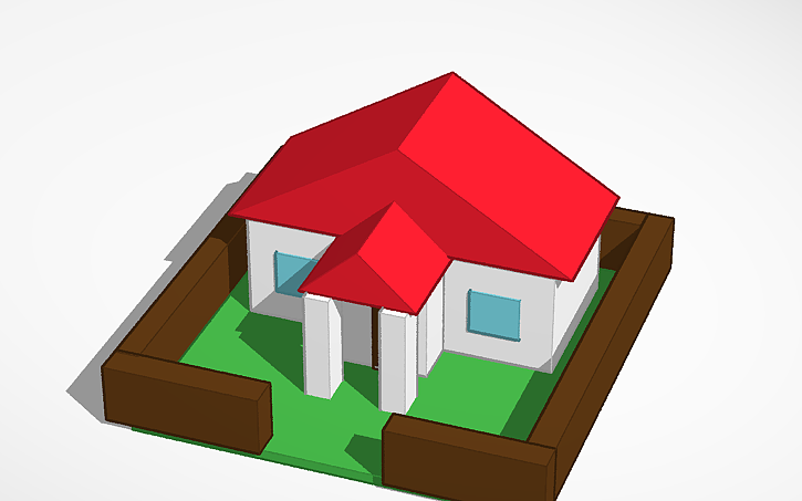 3D design domek - Tinkercad