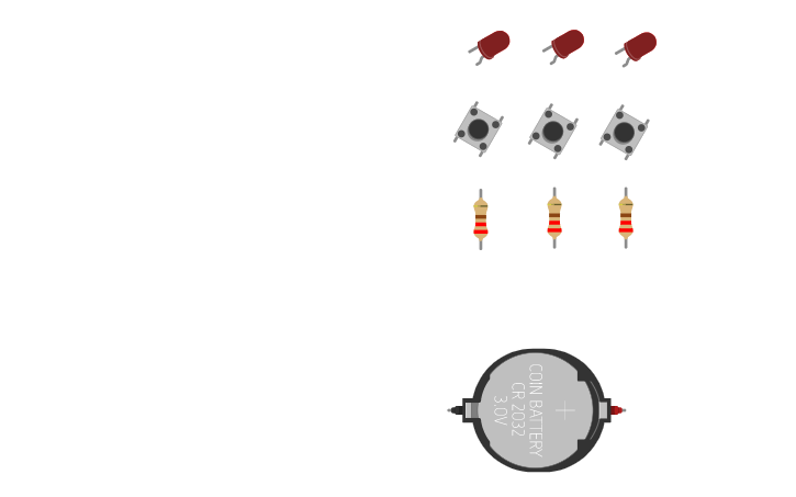 Circuit Design Copy Of 3 светодиода кнопки01 Tinkercad