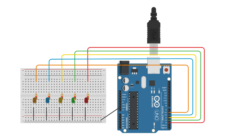 Circuit design clignotement alternatif de led - Tinkercad