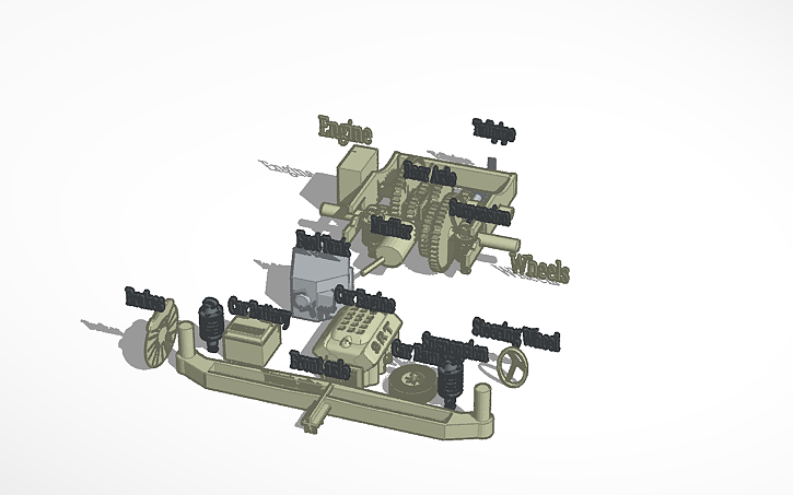 3D design Car parts - Tinkercad