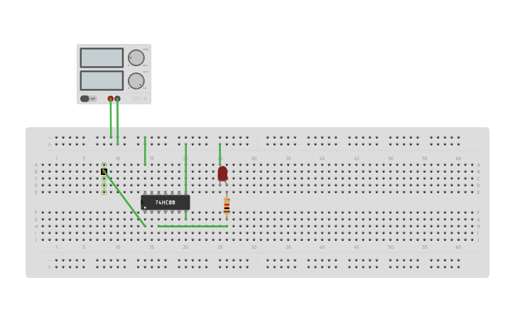 Circuit design 74hc00 - Tinkercad