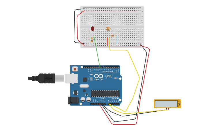 Circuit design LDR - Tinkercad
