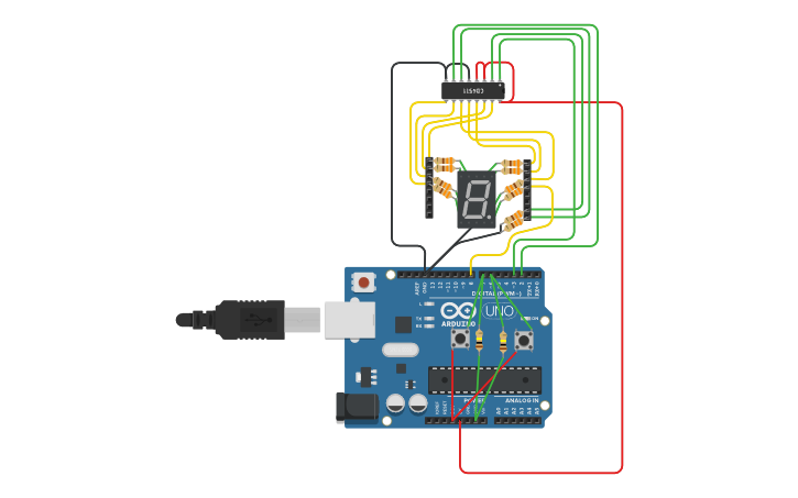 Circuit design 7seg ABCD | Tinkercad
