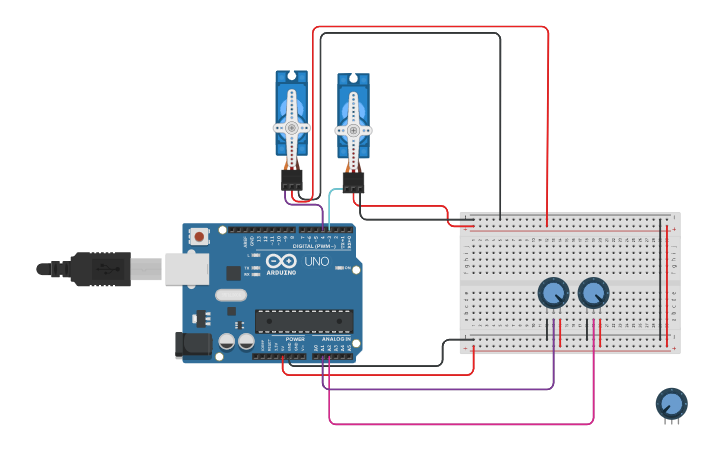 Circuit design GRUA con ARDUINO - Tinkercad