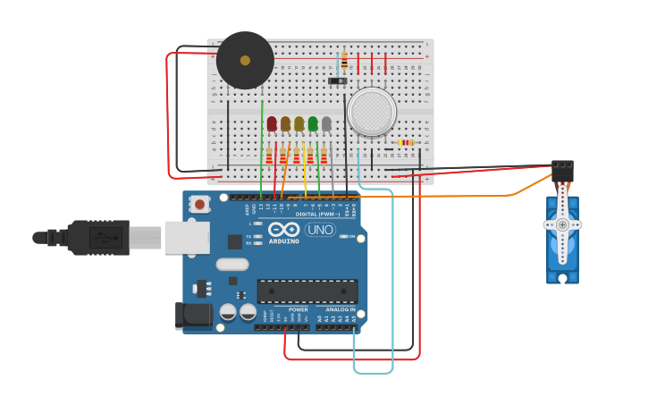 Circuit design Proyecto sensor de gas - Tinkercad Circuit design Proyecto sensor de gas - Tinkercad