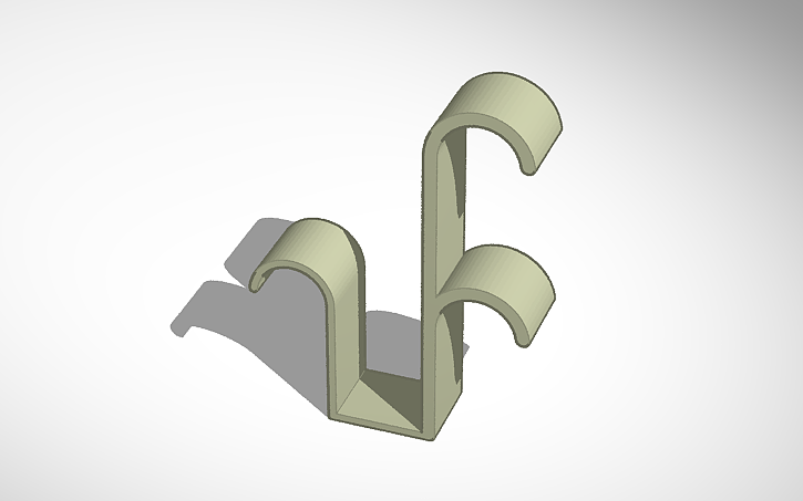 3D design Shower Hook - Tinkercad
