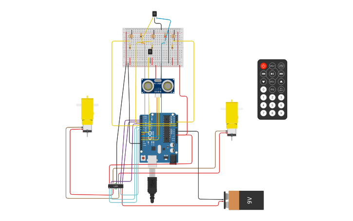 Circuit design Rover - Tinkercad