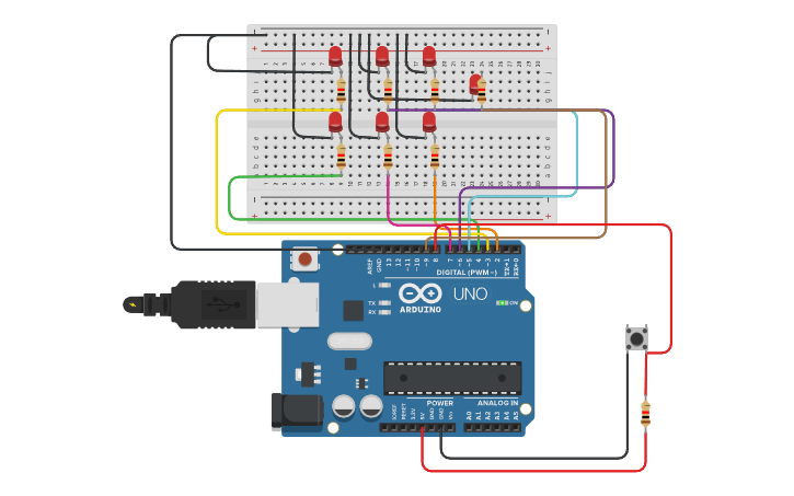 Circuit design DADO ELECTRONICO - Tinkercad