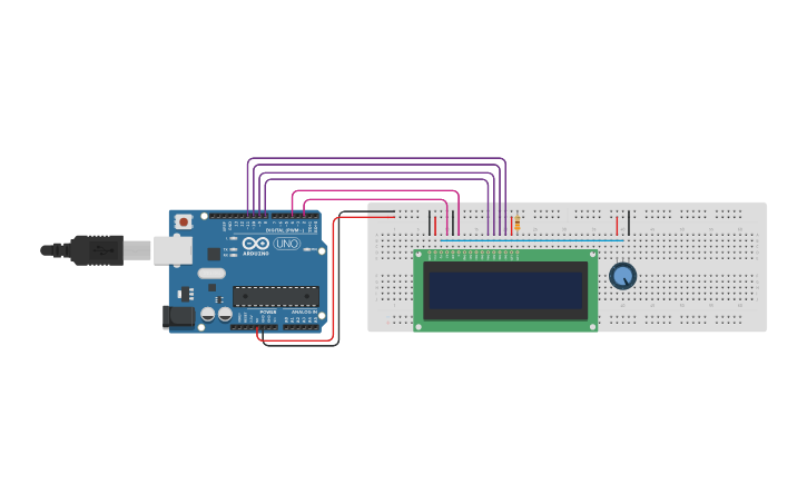 Circuit design Assignment 2 - 1 LCD Display - Tinkercad