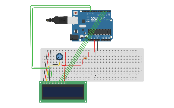 Circuit design lcd - Tinkercad