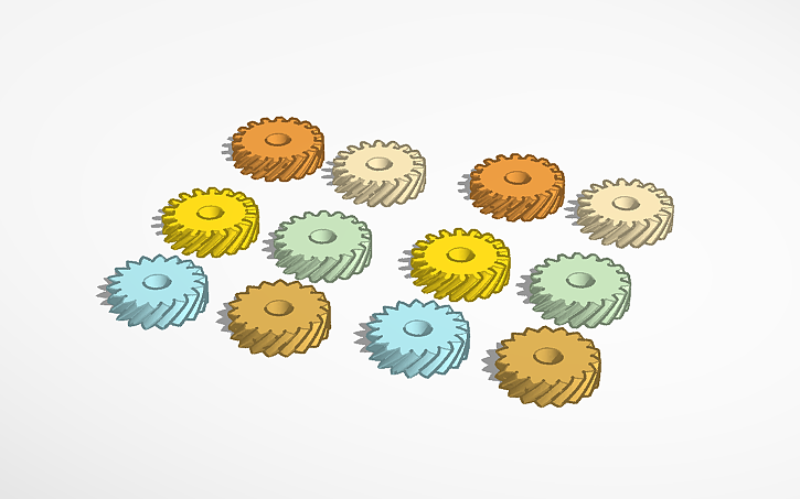 3D design Helical Gears - Tinkercad