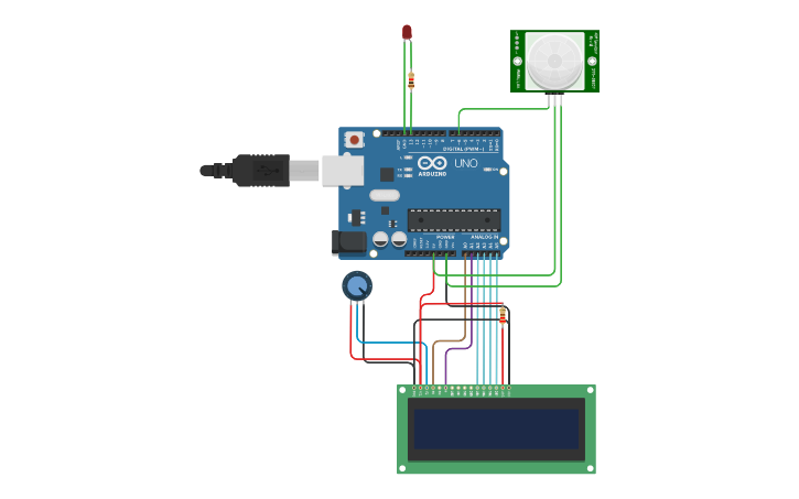 Circuit design Sensor PIR - PROVA part 2 | Tinkercad