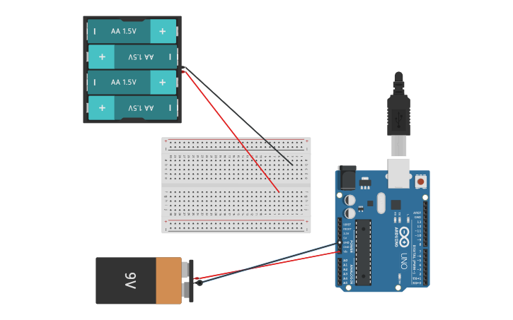 Circuit Design Powering Arduino Board Tinkercad