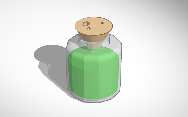 3D design Bottle with Cork - Tinkercad