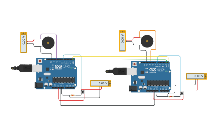 Circuit design Transmissor e receptor código morse - Tinkercad