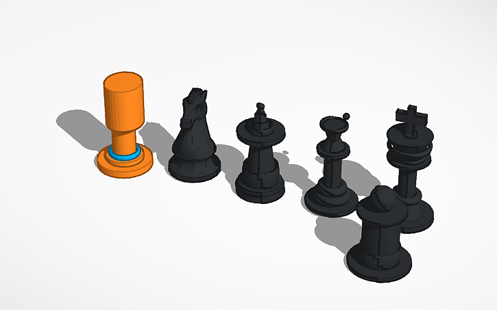 3D design chess pieces all of them - Tinkercad