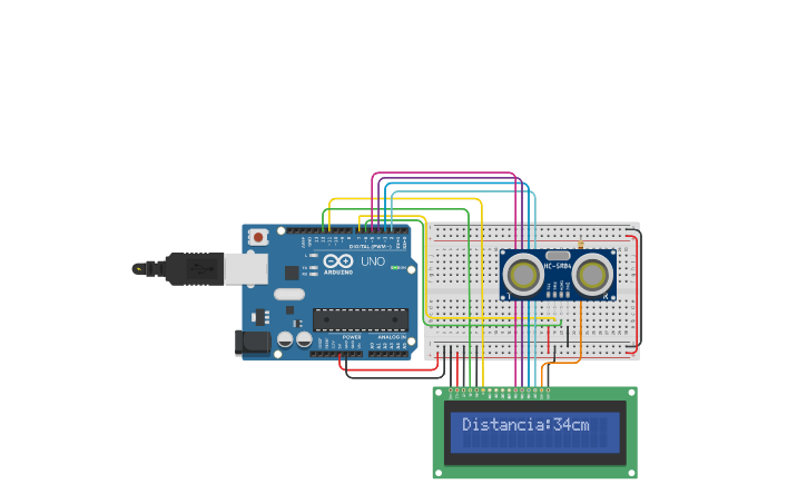 Circuit design Labo Sensor Ultrasonico#2 | Tinkercad