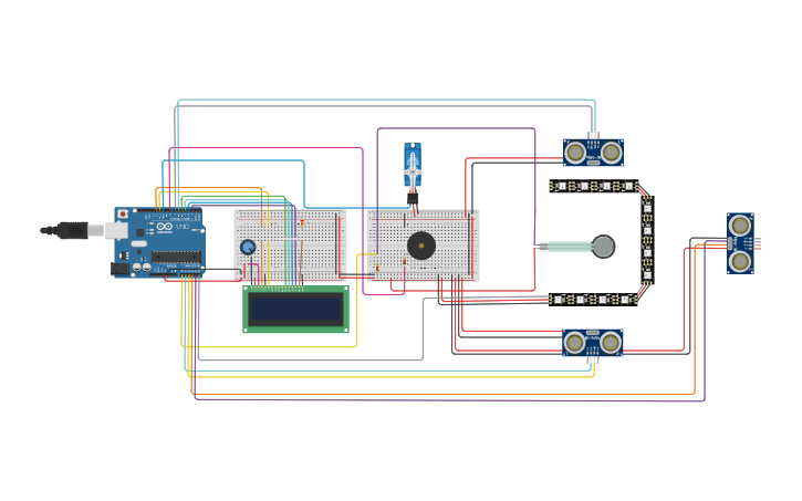 Circuit design luggage/parcel sorter group 1d | Tinkercad