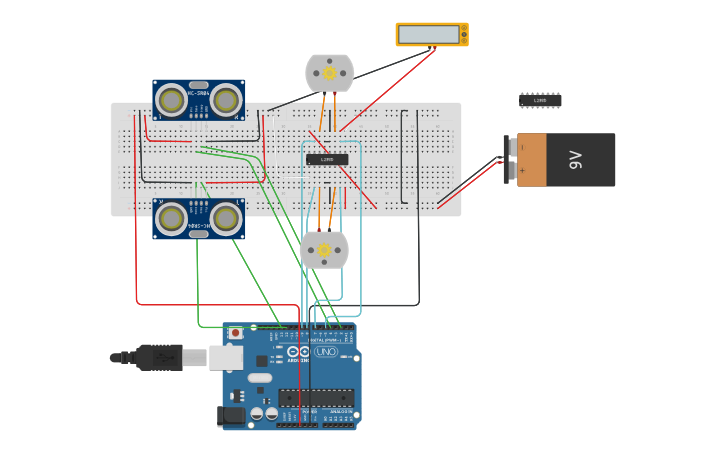 Circuit design Motor sensor - Tinkercad