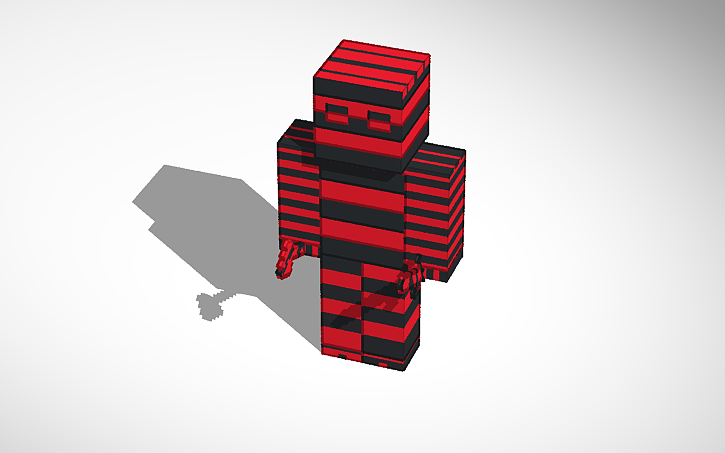 3D design Minecraft Character Red Glitch - Tinkercad