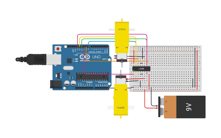 Circuit design Copy of Motor Controller and Monitor - Tinkercad
