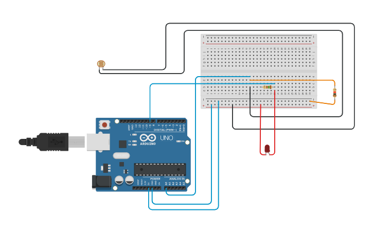 Circuit design Automatic night lamp - Tinkercad