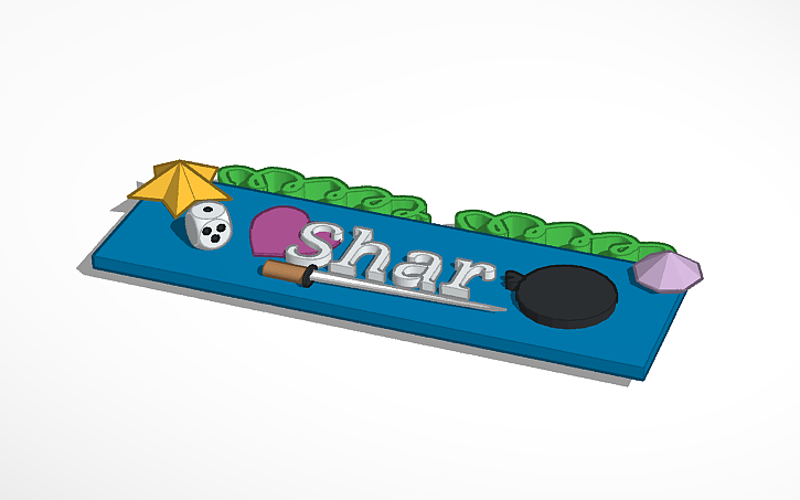 3D design Name Tag - Tinkercad