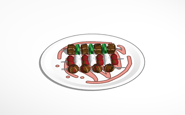 3D design SKEWERS FOOD - Tinkercad