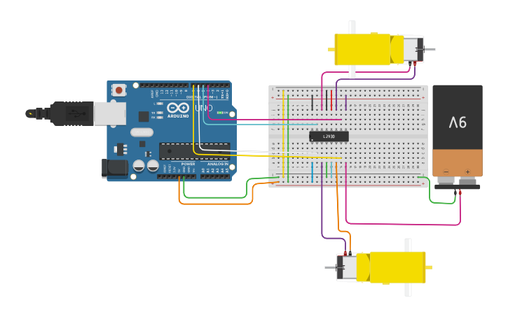 Circuit design circuito de carro - Tinkercad