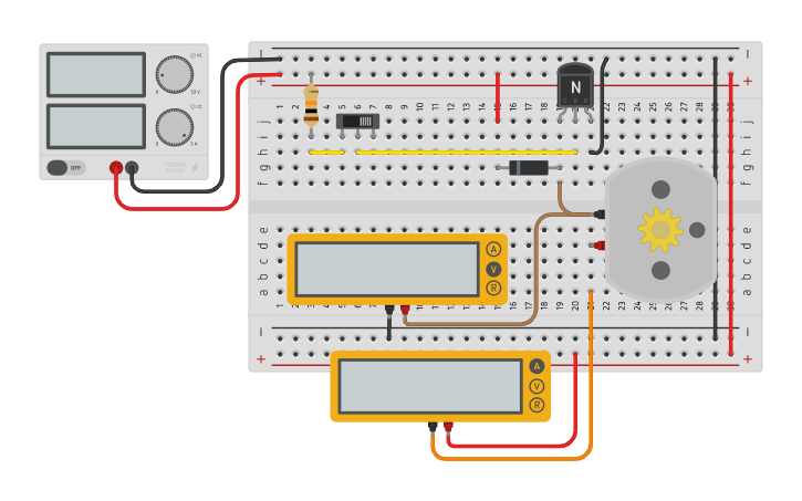 Circuit Design Control Básico De Motor Dc Con Transistor Tinkercad